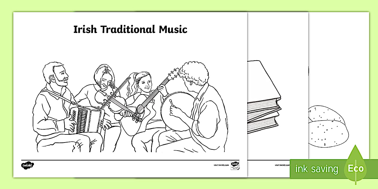 Irish Culture Colouring Pages-Irish - ROI - Irish Language Week Gaeilge