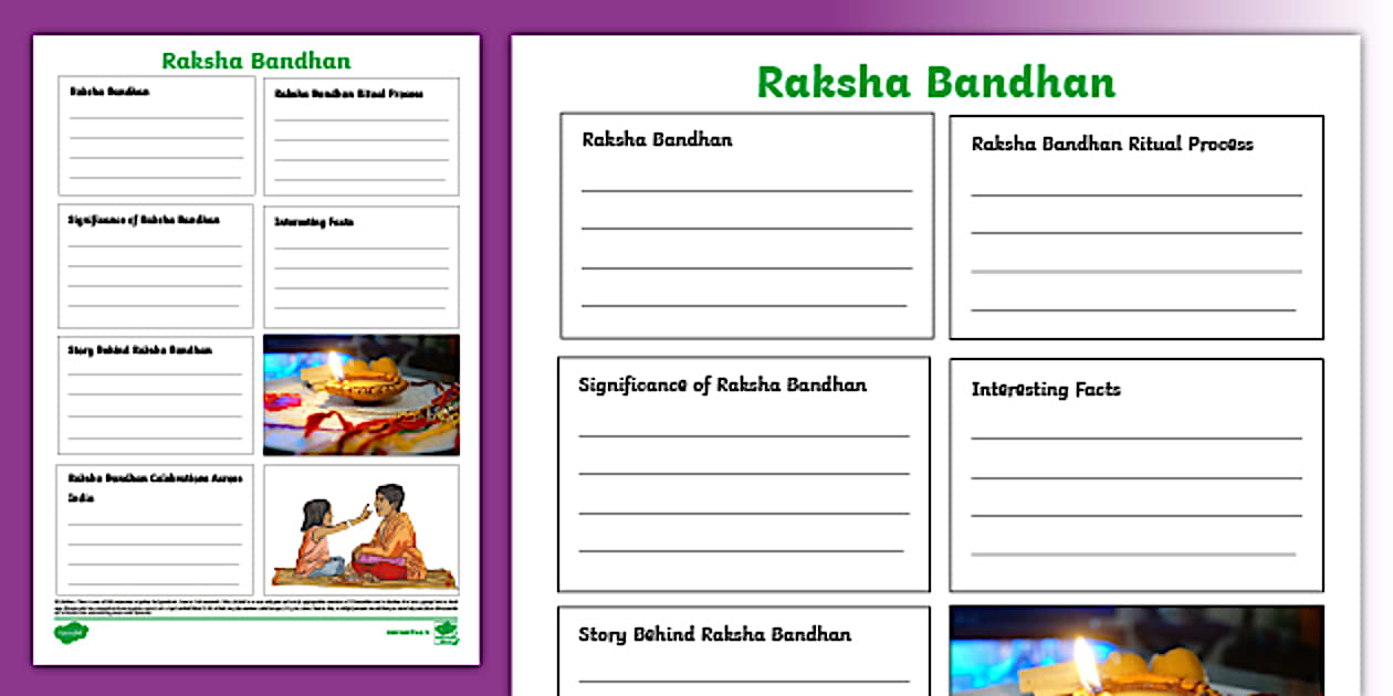 Raksha Bandhan Fact File Template (teacher made) - Twinkl