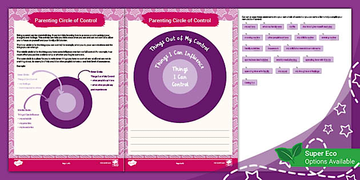 Parenting Circle of Control (teacher made) - Twinkl