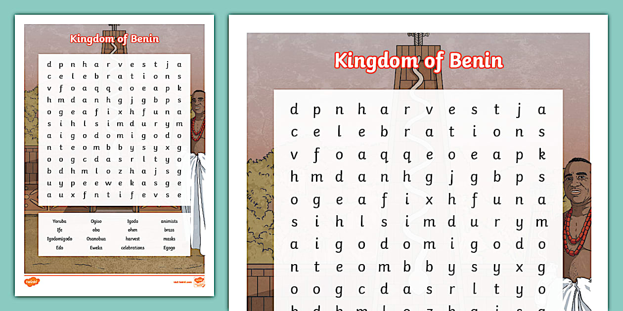 Kingdom of Benin Word Search - Twinkl - KS2 (Lehrer gemacht)