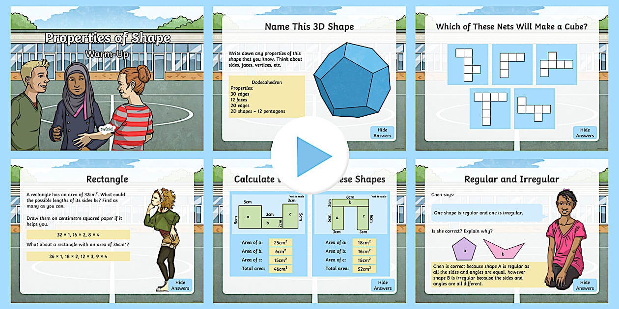 Year 5 Properties of Shapes Maths Warm-Up PowerPoint