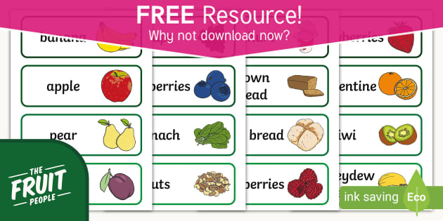 Lovely Lunches Word Cards 1st/2nd Class