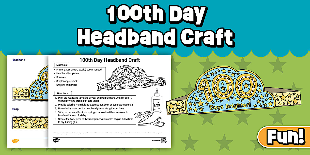 * NEW * 100th Day Headband Craft