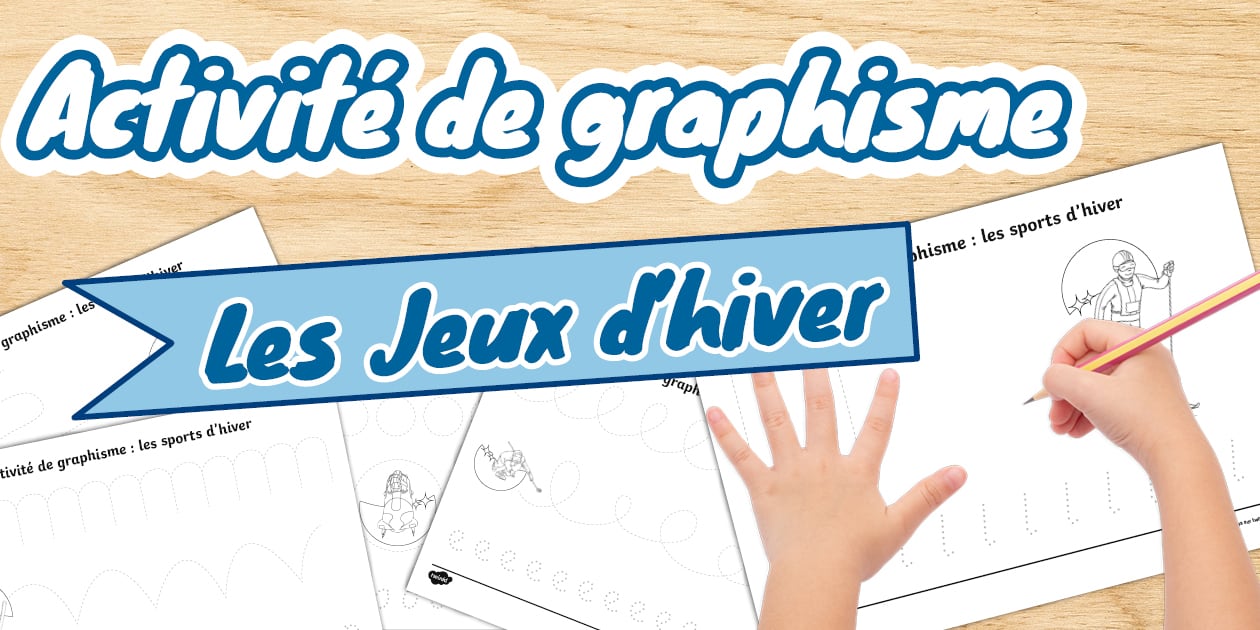 Activité pour la maitrise du crayon sur les Jeux d'hiver