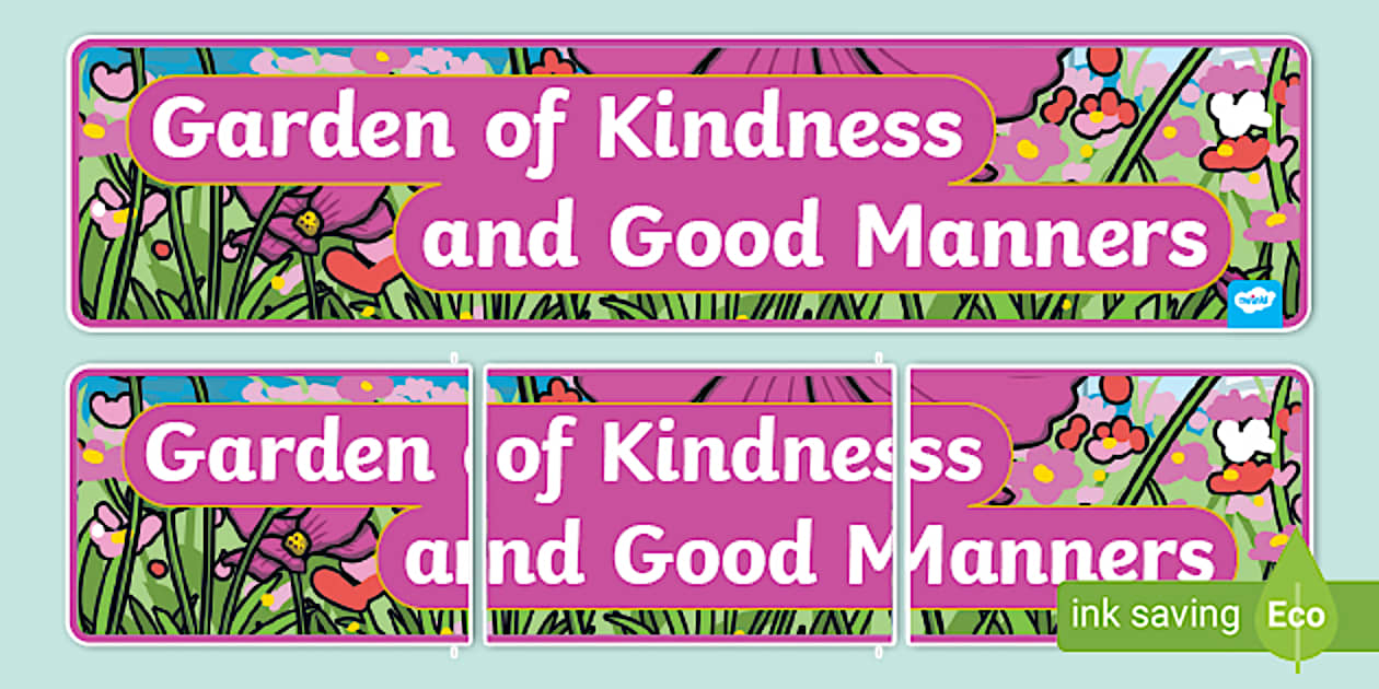 Editable Flower Banner Garden of Kindness (teacher made)