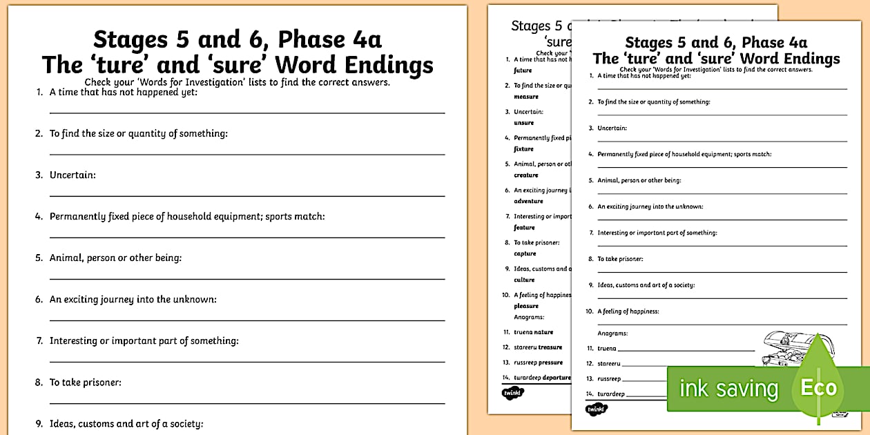 Northern Ireland Linguistic Phonics Stage 5 and 6 Phase 4a 'ture' and ...