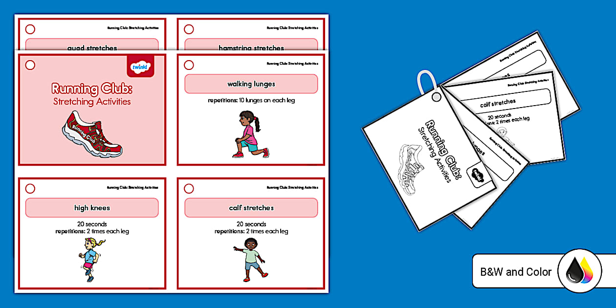 After-School Running Club: Stretching Activity Cards