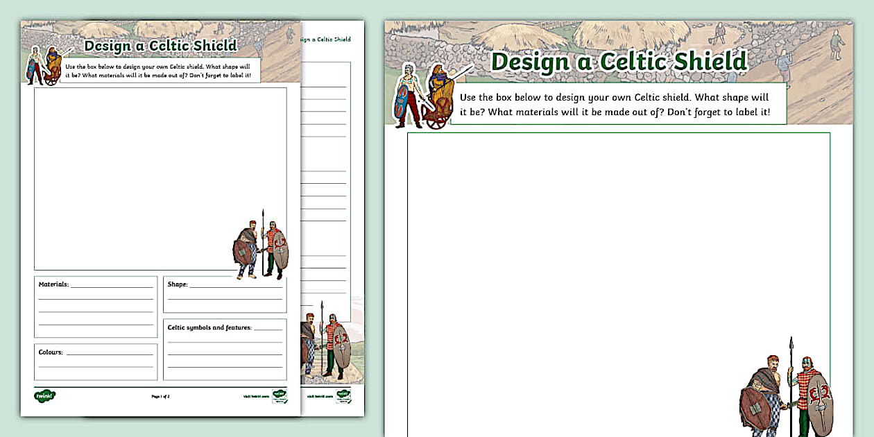Design a Celtic Shield Worksheet (teacher made) - Twinkl