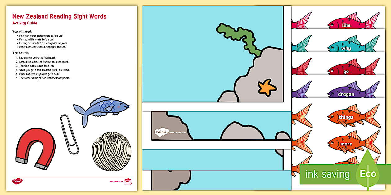 Reading Sight Words Magnetic Fishing Game