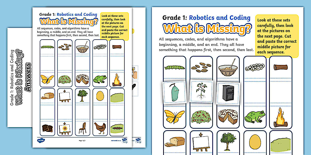 Grade 1 Robotics and Coding What is Missing? - Twinkl