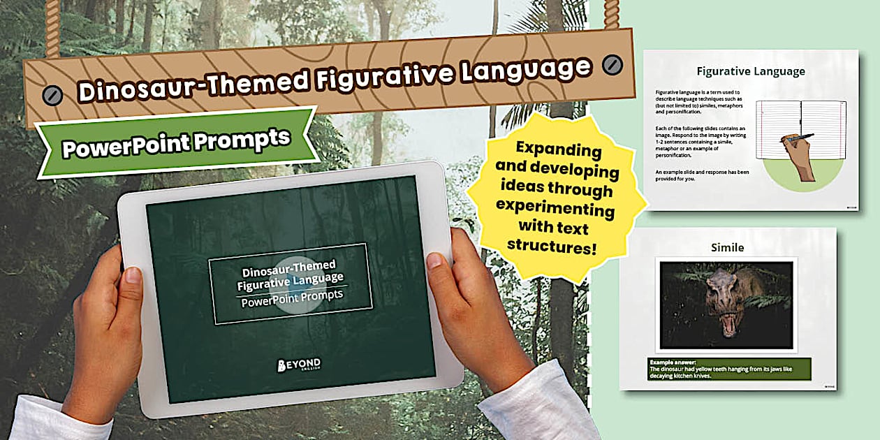 Dinosaur-Themed Figurative Language Prompts (teacher made)