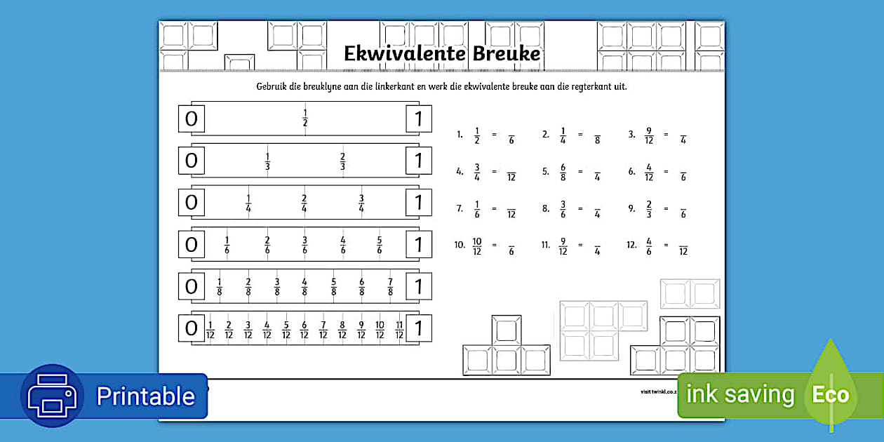 Ekwivalente Breuke - Aktiwiteit (teacher made) - Twinkl