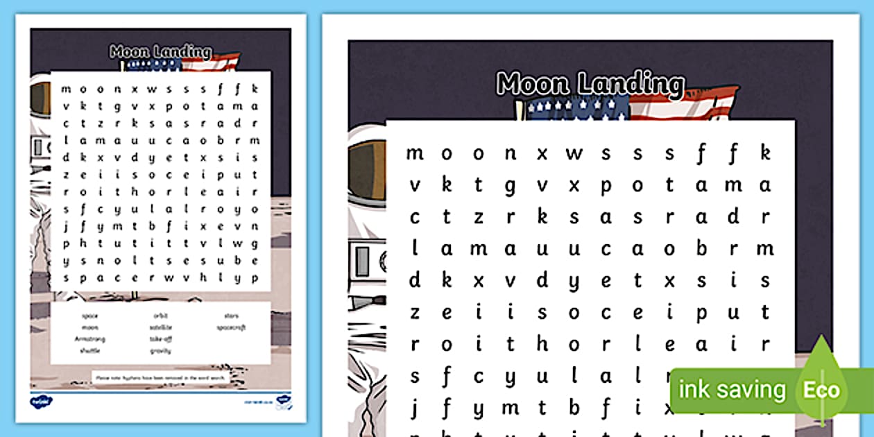Moon Landing Word Search (Teacher-Made) - Twinkl
