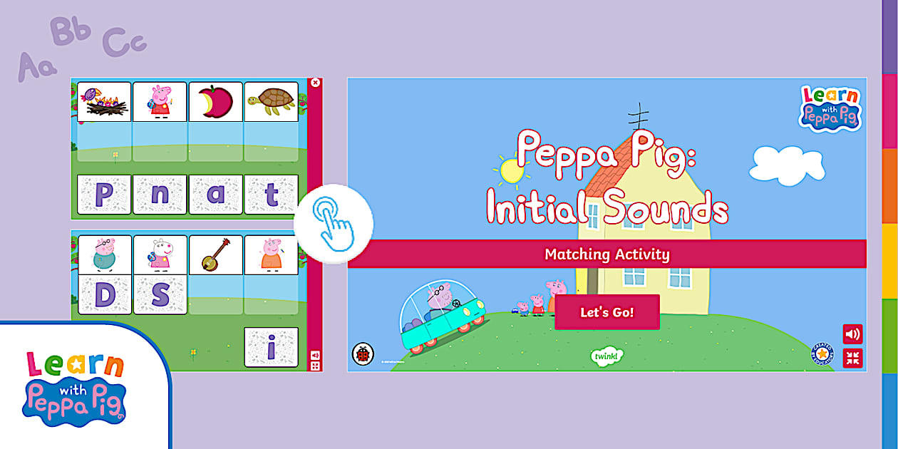 FREE! - Peppa Pig: Initial Sounds Interactive Matching Activity