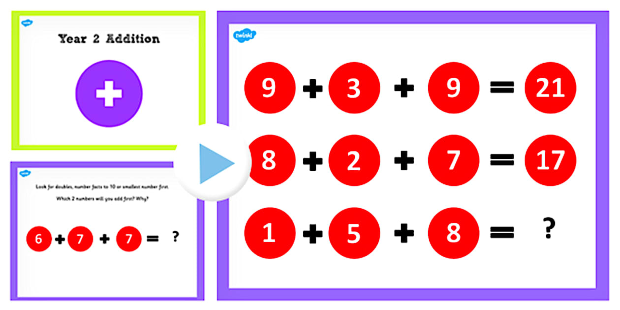 Year 2 Adding Three One Digit Number Lesson 4 Strategy PowerPoint