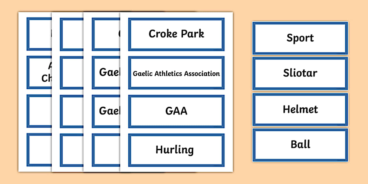 GAA Vocabulary Cards | Display Resources | Twinkl - Twinkl