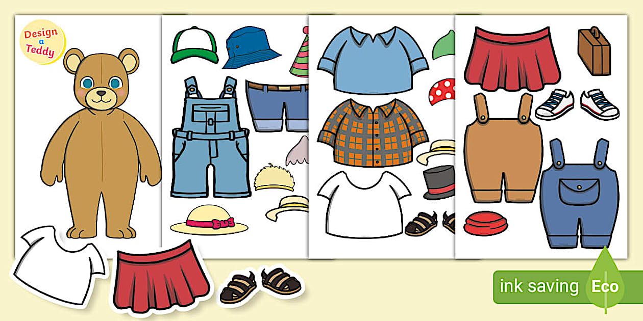 Design a Teddy Cut and Stick Activity - Twinkl - KS1