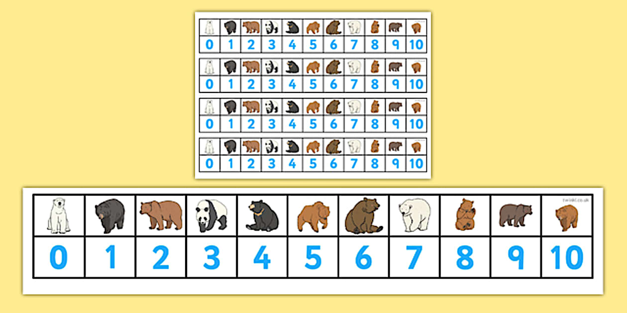 Bears Number Track (1-10) (teacher made) - Twinkl