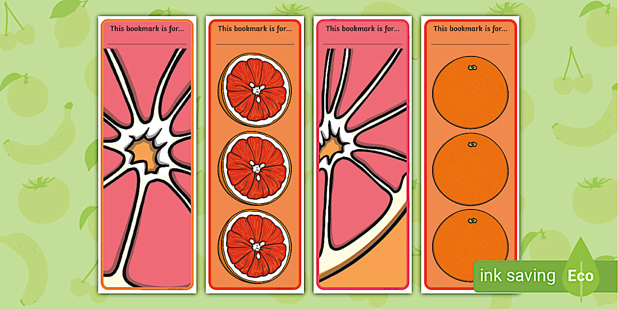 Vibrant Grapefruit Bookmarks | Twinkl KS1 | Reading Bookmark