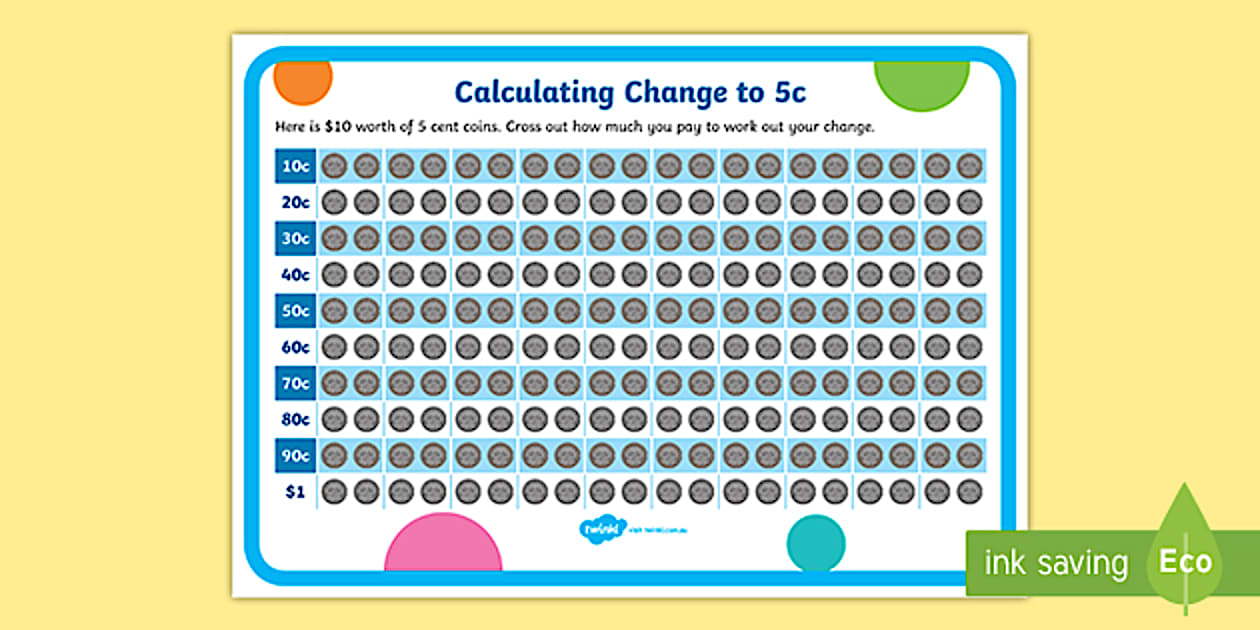 SA Calculating Change to 5c Desk Mat (Lehrer gemacht)