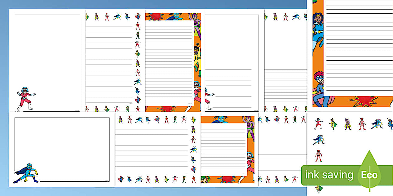 Editable Superhero Page Borders Pack (teacher made) - Twinkl