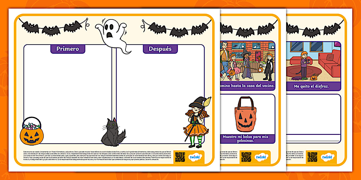 Hoja de actividad: Secuencia en Halloween (teacher made)
