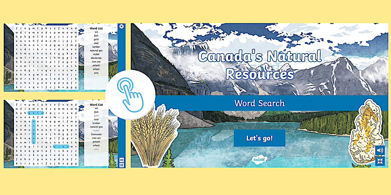 Canada's Natural Resources Interactive Word Search - Twinkl
