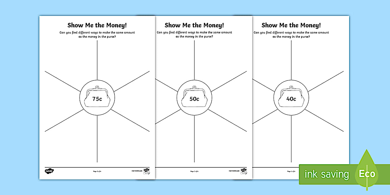 Editable Show Me The Money Worksheet (teacher made) - Twinkl