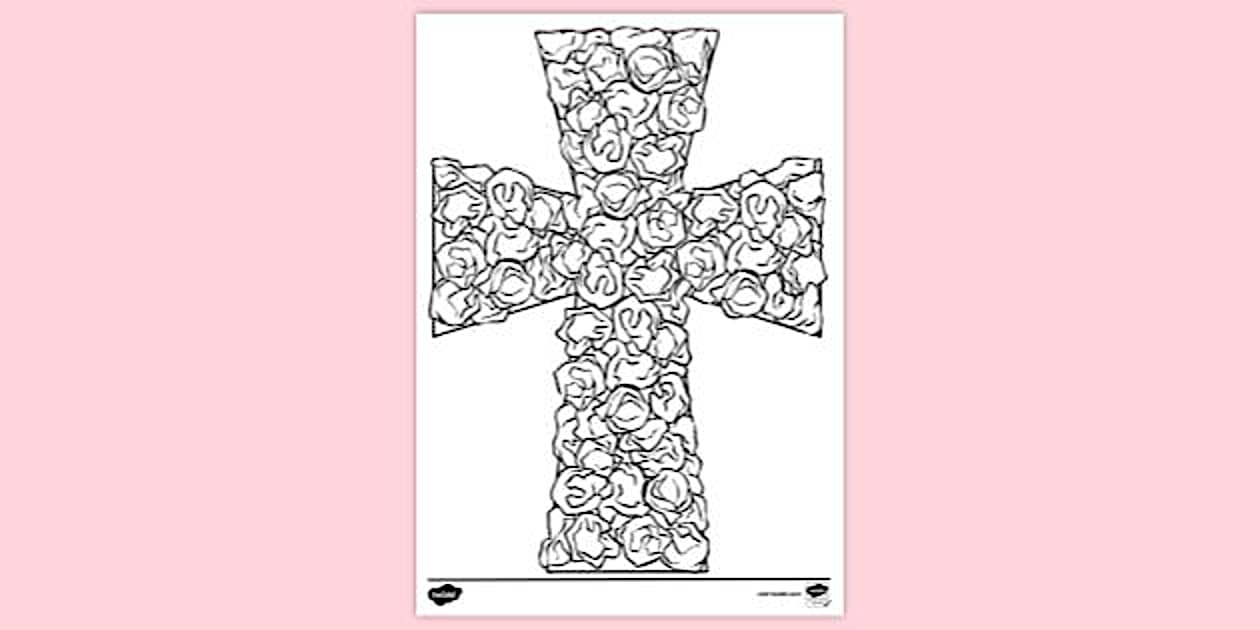 Cross Colouring Page for Preschoolers | Colouring Sheets