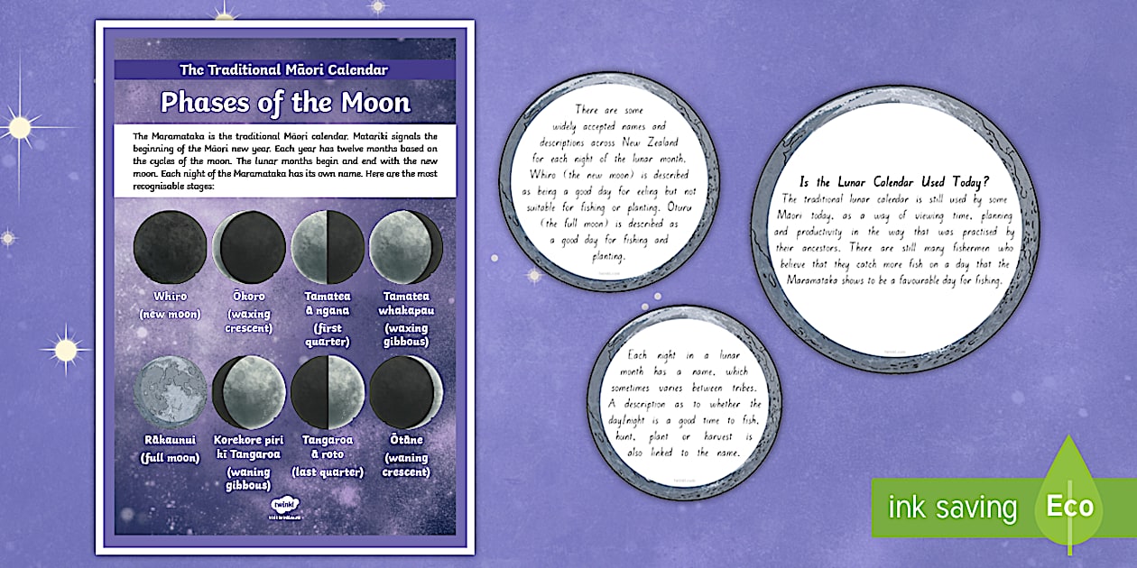 Traditional Māori Moon Phases Poster | Twinkl NZ