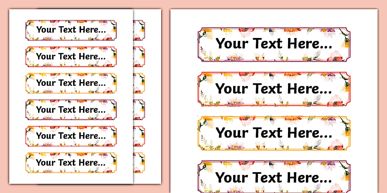 Wildflower Botanical Themed Editable Tray Labels - Twinkl