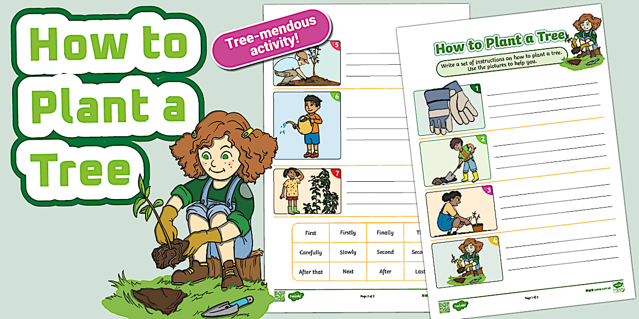 How to Plant a Tree Instruction Writing Template