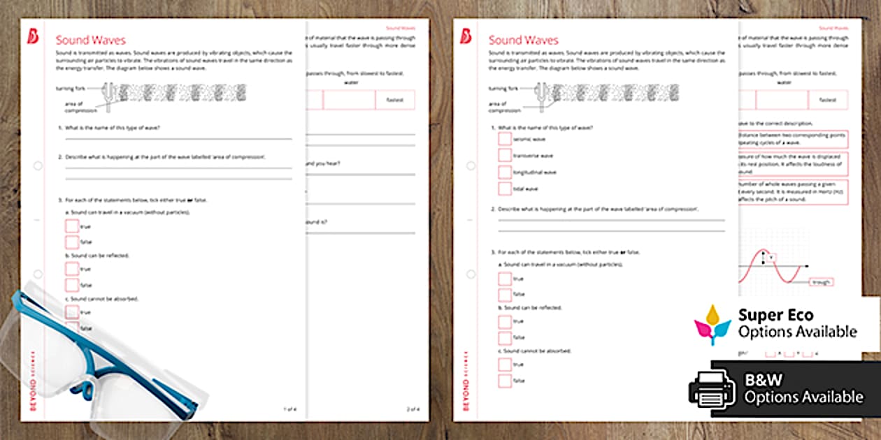 KS3 Sound Waves Differentiated Homework Worksheets | Beyond