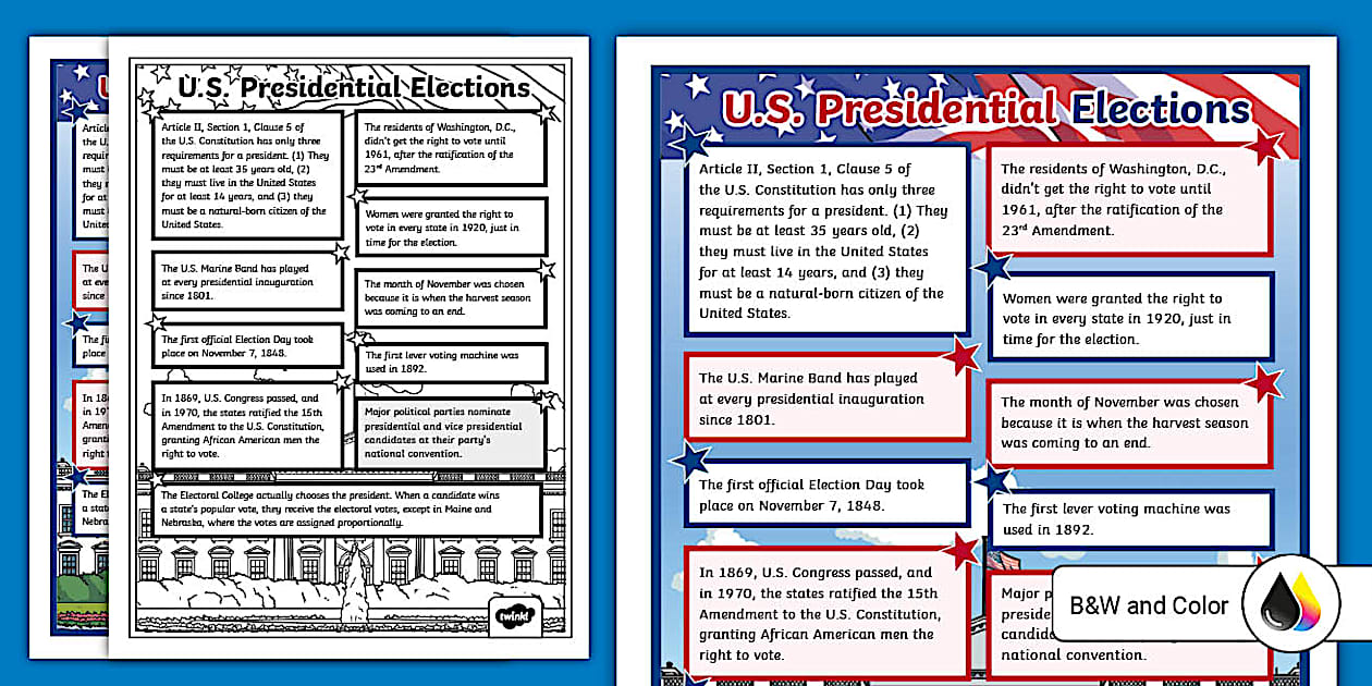 Colorful Facts About Elections Poster | Twinkl USA