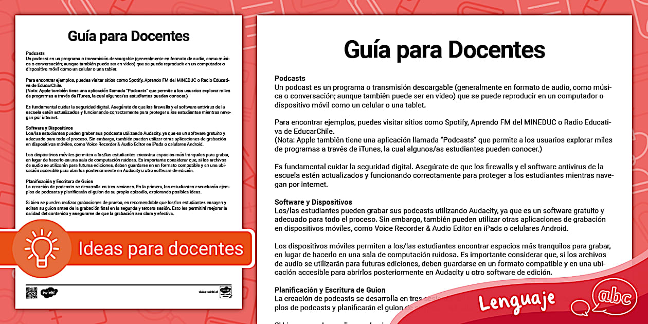 Guía para Docentes | Grabar Podcast | Lenguaje y Comunicación ...