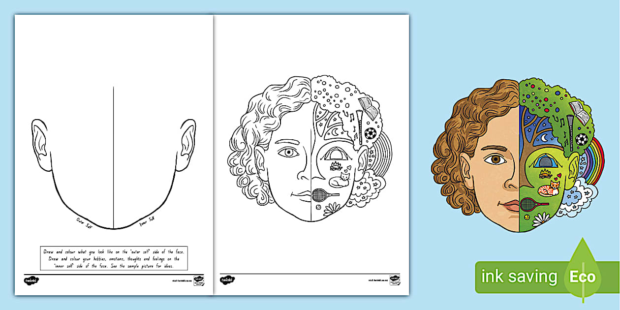 Inner Self and Outer Self Portrait Art Activity - Twinkl