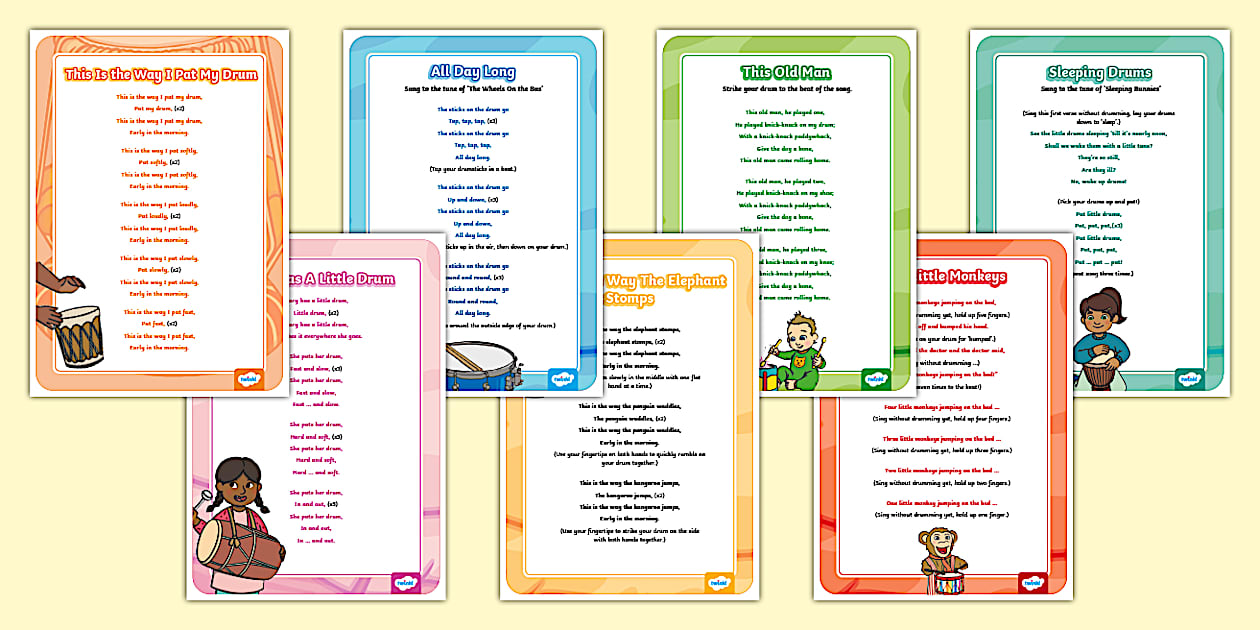 Drum Songs Pack (teacher made) - Twinkl