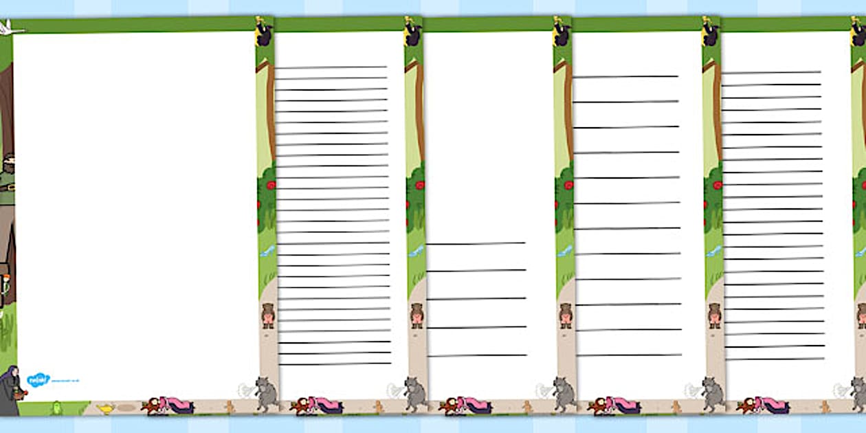 Editable Traditional Tale Portrait Page Borders - Twinkl