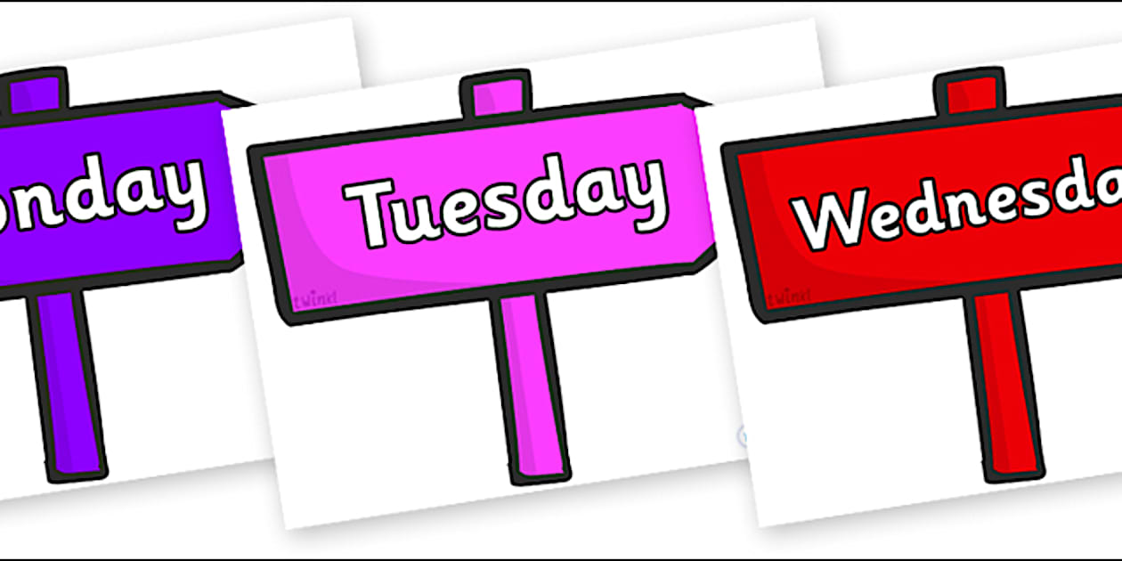 Days of the Week on Signposts (teacher made) - Twinkl