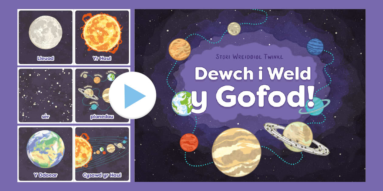 Dewch i Weld y Gofod!: Pŵerbwynt Stori (teacher made)