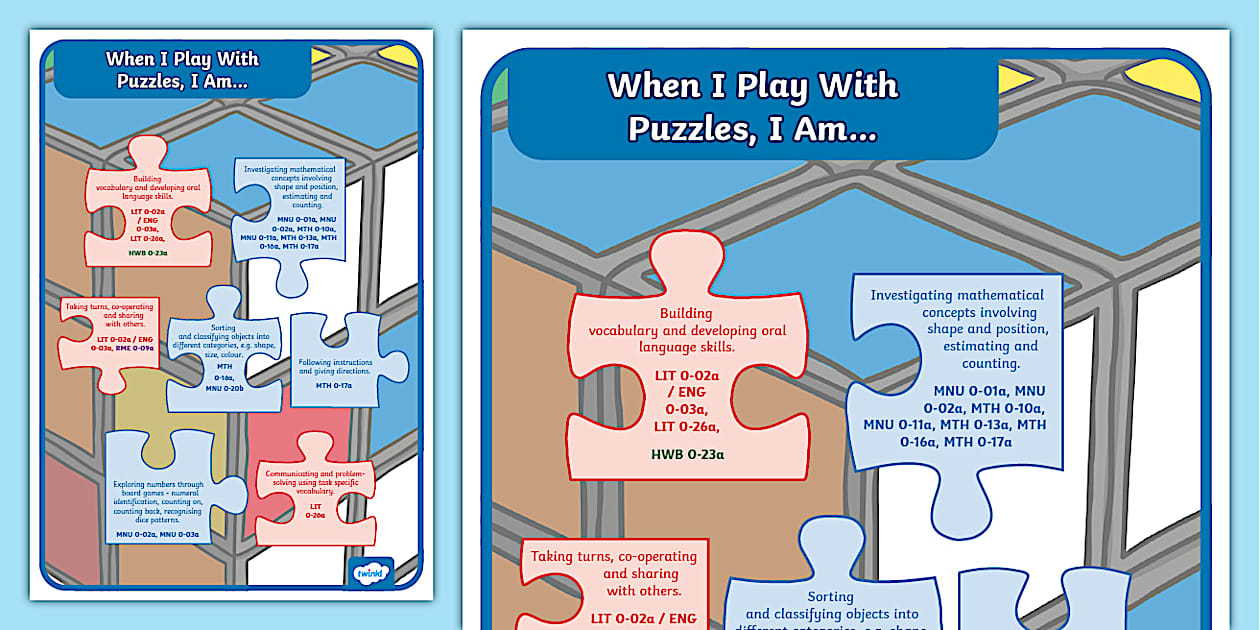 When I Play With Puzzles Display Poster ELC (teacher made)