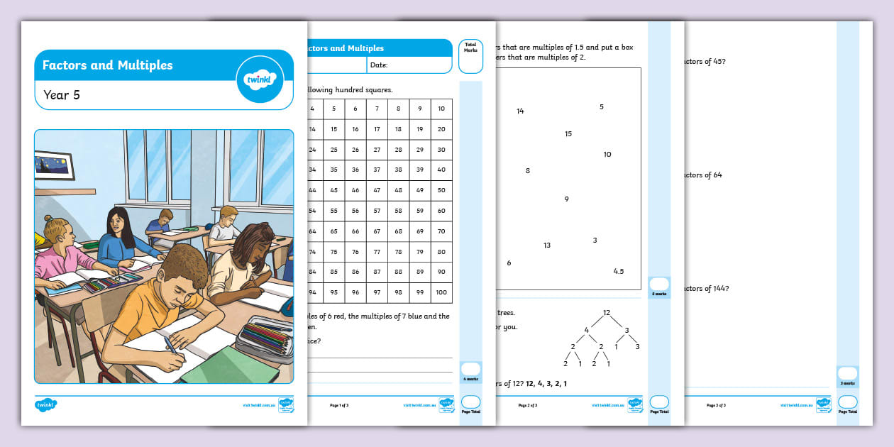 Maths Assessment Year 5: Factors and Multiples - Twinkl