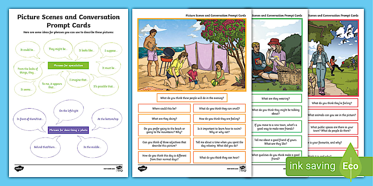 Picture Scenes and Conversation Cards Booster Pack - Twinkl