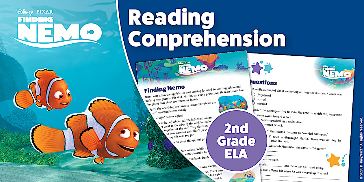 Finding Nemo: Third Grade Reading Comprehension Worksheet