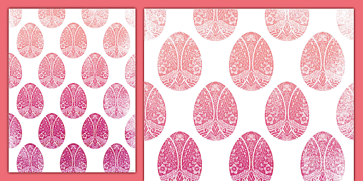 Purple-Pink Easter Eggs Pattern Poster (teacher made)