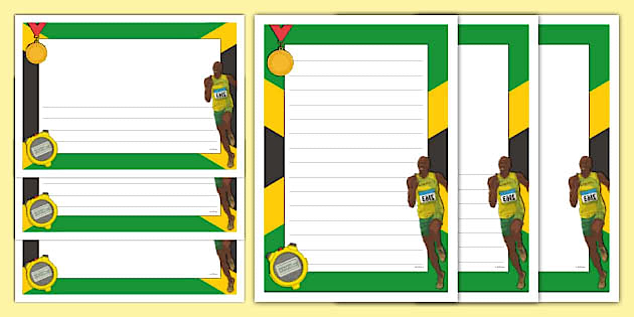 Usain Bolt Page Borders (teacher made) - Twinkl