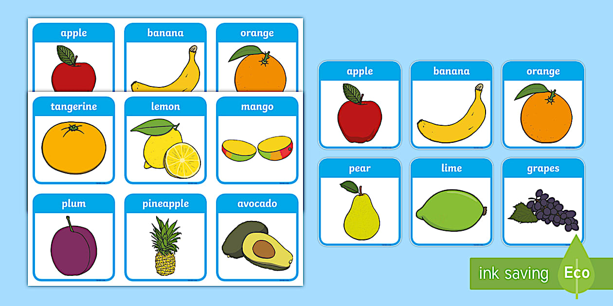 Editable Fruit Flashcards (l'enseignant a fait) - Twinkl