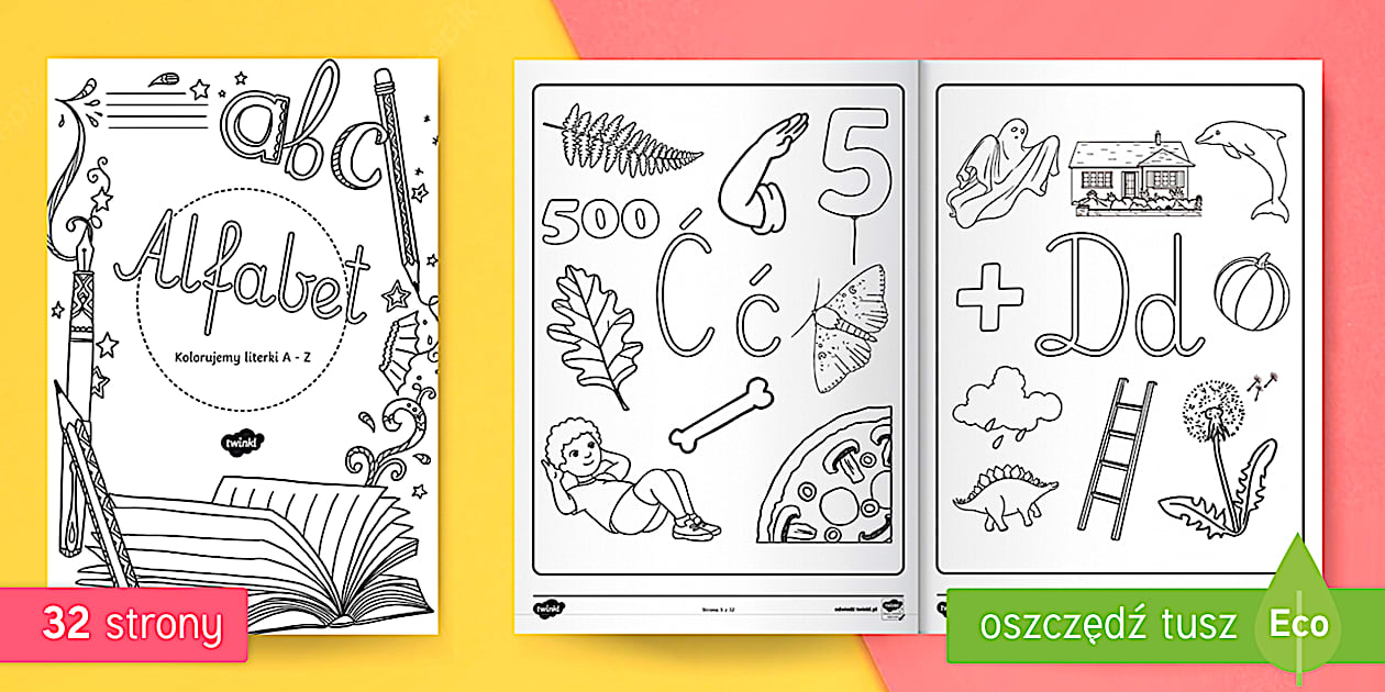 Alfabet | Kolorowanki z literami alfabetu od A do Ż