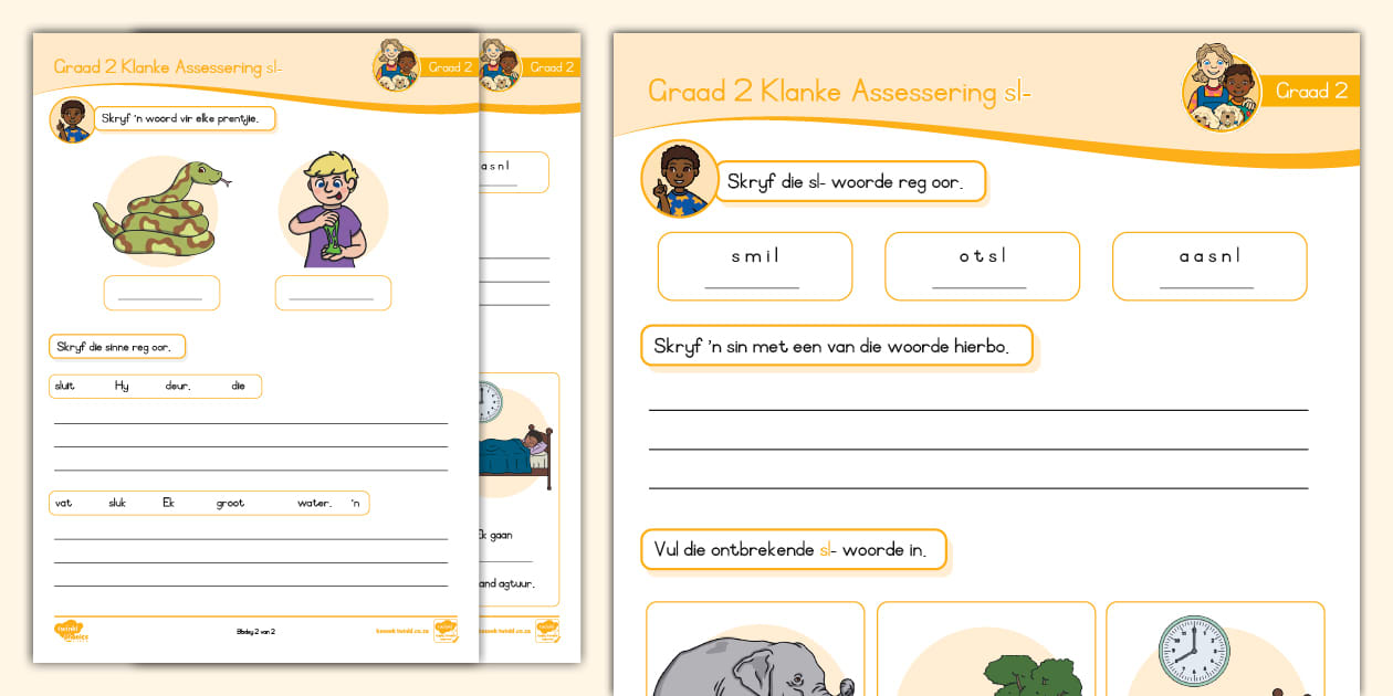 Graad 2 Klanke Assessering sl- (teacher made) - Twinkl
