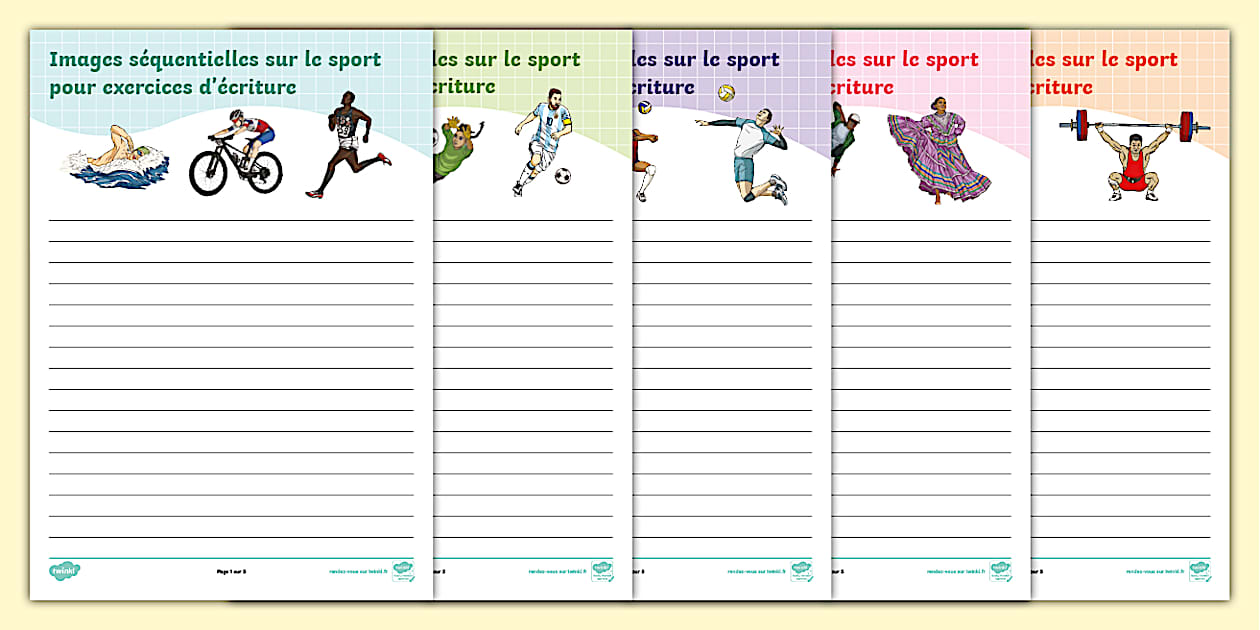 Images séquentielles sur le sport pour exercices d'écriture
